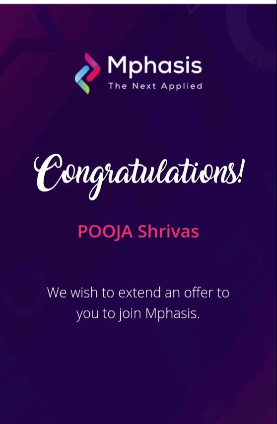 Pooja Shrivas on LinkedIn: #new #mphasis Pooja Shrivas on LinkedIn: #new #mphasis
