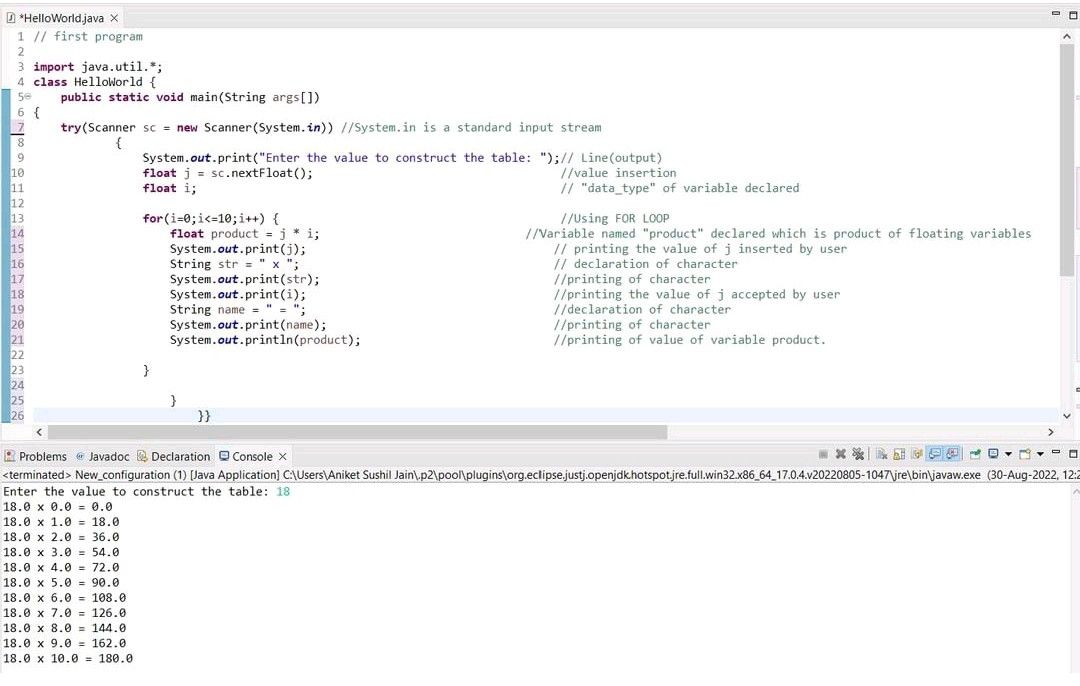 Aniket Jain on LinkedIn: #first_java_program Aniket Jain on LinkedIn: #first_java_program