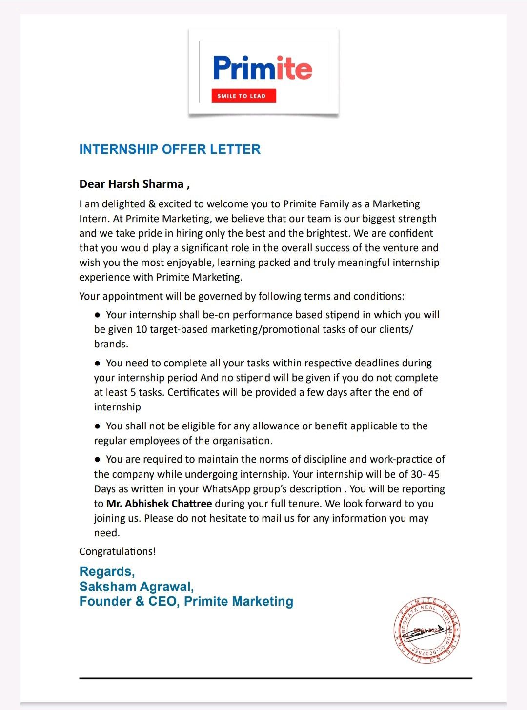 Harsh Sharma on LinkedIn: #internship #offer #letter #dear #harsh # ... Harsh Sharma on LinkedIn: #internship #offer #letter #dear #harsh # ...
