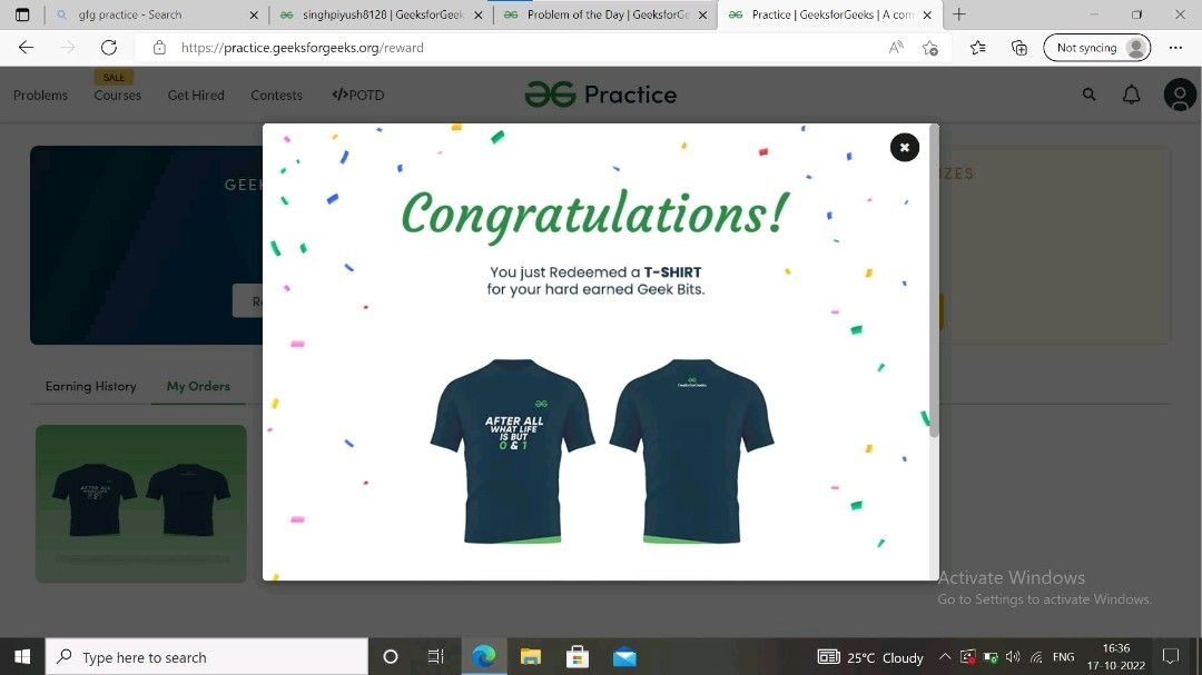 Piyush Kumar Singh on LinkedIn: got the #gfg #tshirt 🤟🤟 #potd #geekbits Piyush Kumar Singh on LinkedIn: got the #gfg #tshirt 🤟🤟 #potd #geekbits