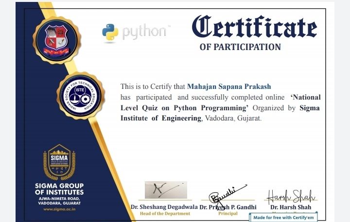 Sapana Mahajan on LinkedIn: #python Sapana Mahajan on LinkedIn: #python