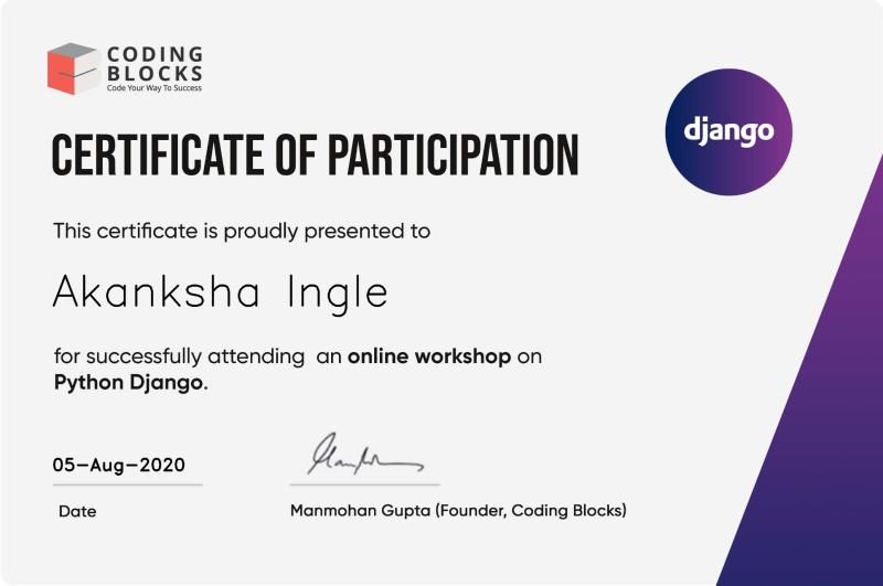 Akanksha Ingle on LinkedIn: #codingblocks #python #django # ... Akanksha Ingle on LinkedIn: #codingblocks #python #django # ...