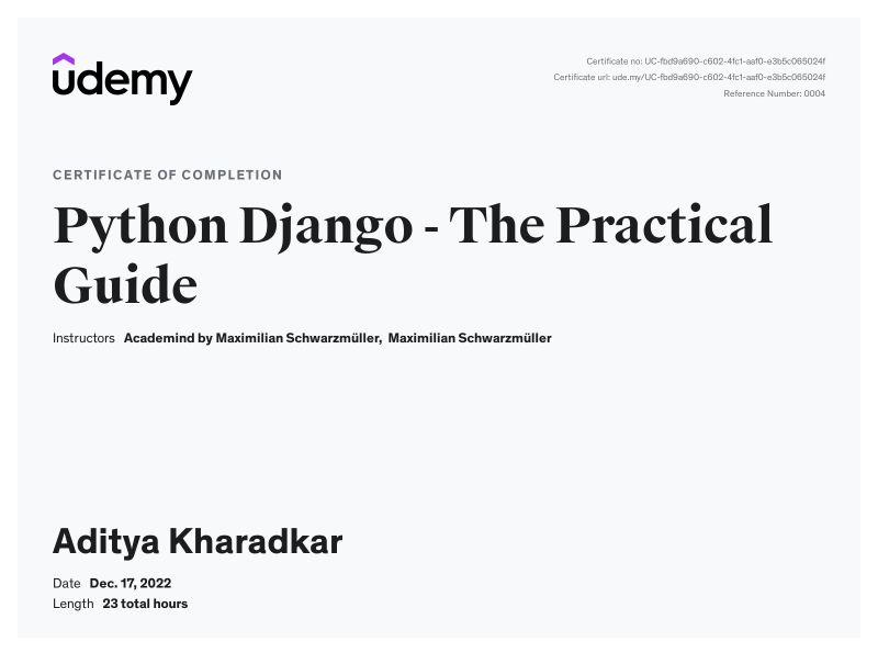 Aditya Kharadkar on LinkedIn: #python #django Aditya Kharadkar on LinkedIn: #python #django