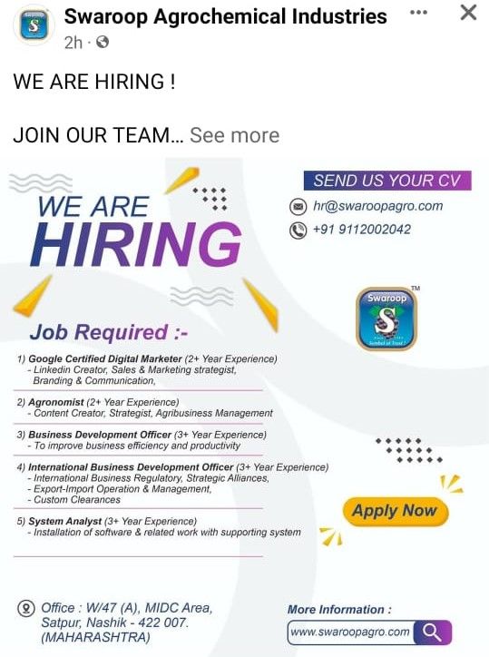 Himanshu Shah on LinkedIn: Apply Now.... and lets' join the Swaroop ... Himanshu Shah on LinkedIn: Apply Now.... and lets' join the Swaroop ...