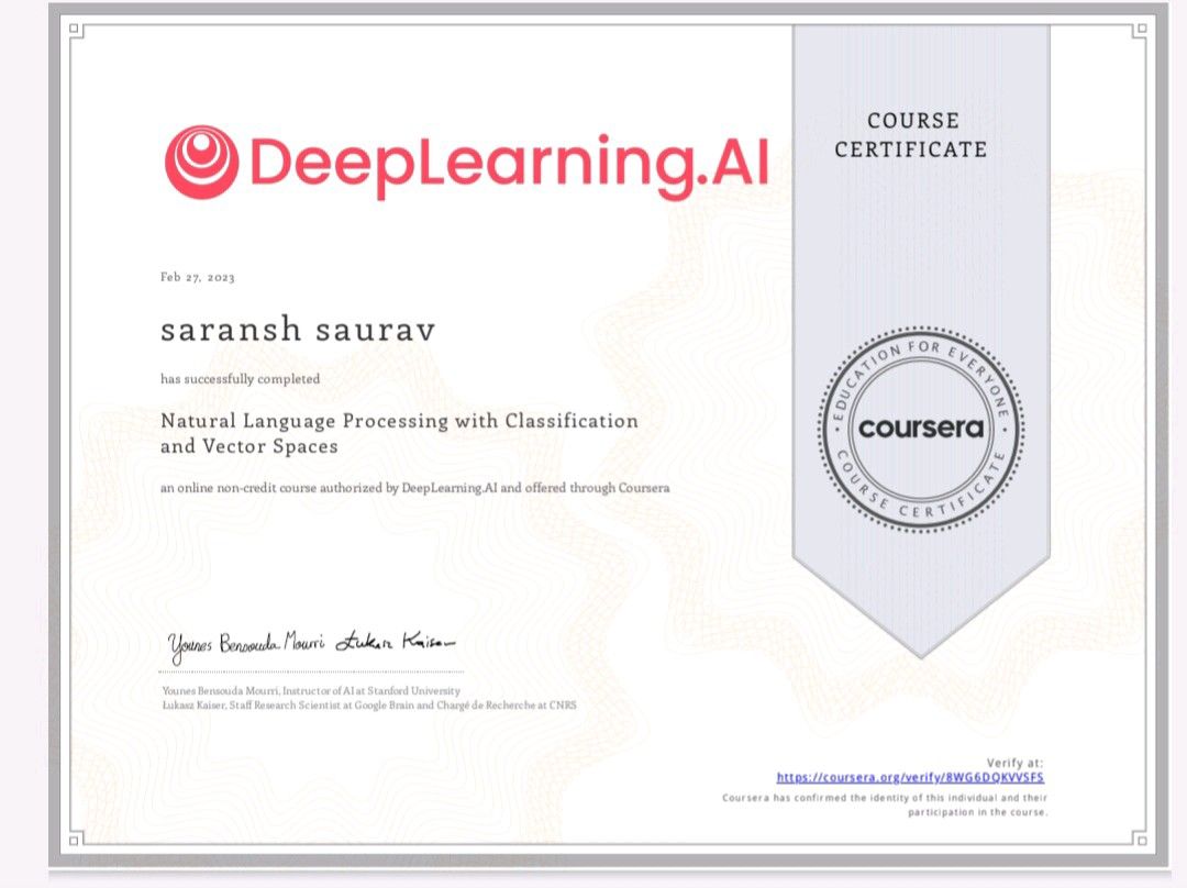 Saransh Saurav on LinkedIn: #greetings #connections #nlp #coursera #nlp ... Saransh Saurav on LinkedIn: #greetings #connections #nlp #coursera #nlp ...