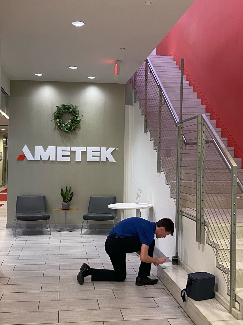 One of our AMETEK co-ops, Nathan Walker, is doing an impact drop test ... One of our AMETEK co-ops, Nathan Walker, is doing an impact drop test ...