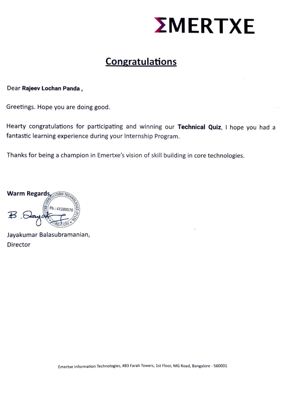 Rajeev Lochan Panda on LinkedIn: #thankyou #experience #internship #iot ... Rajeev Lochan Panda on LinkedIn: #thankyou #experience #internship #iot ...