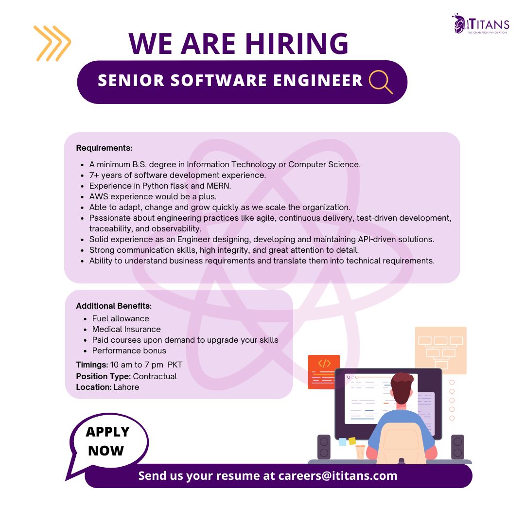 #hiring #hiring #hiriringalert #seniorsoftwareengineer #react… | iTitans #hiring #hiring #hiriringalert #seniorsoftwareengineer #react… | iTitans