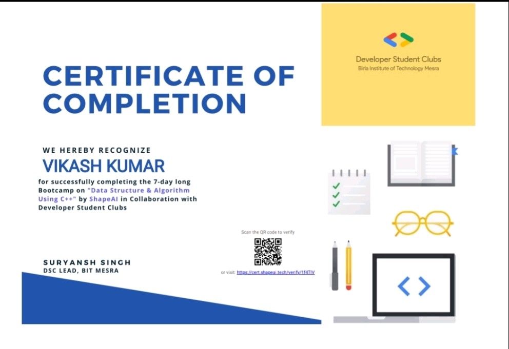 Vikash Kumar on LinkedIn: DSA using C++ Vikash Kumar on LinkedIn: DSA using C++