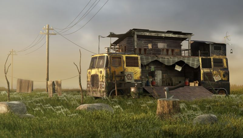 'Abandoned truck home' | Blender | Photoshop | Substance painter ... 'Abandoned truck home' | Blender | Photoshop | Substance painter ...