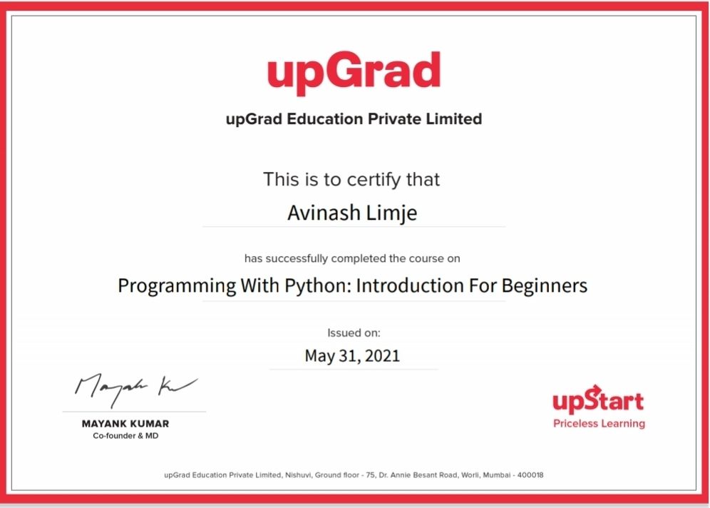 Avinash Limje on LinkedIn: #python #programming Avinash Limje on LinkedIn: #python #programming