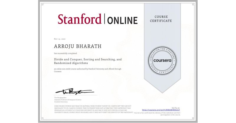 Bharath Arroju on LinkedIn: #coursera #algorithms #datastructures # ... Bharath Arroju on LinkedIn: #coursera #algorithms #datastructures # ...