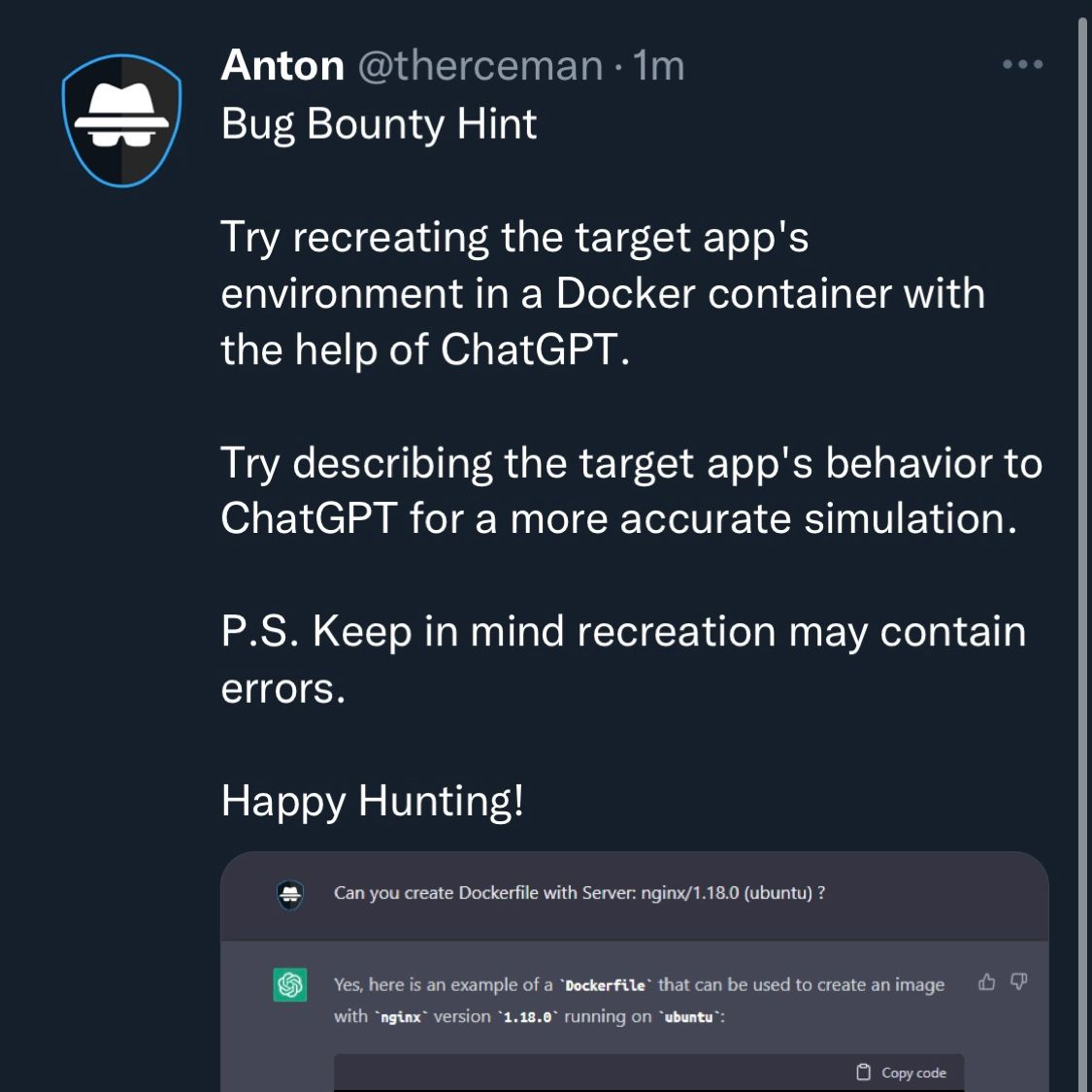 Anton (therceman) on LinkedIn: Bug Bounty Hint Try recreating the ... Anton (therceman) on LinkedIn: Bug Bounty Hint Try recreating the ...