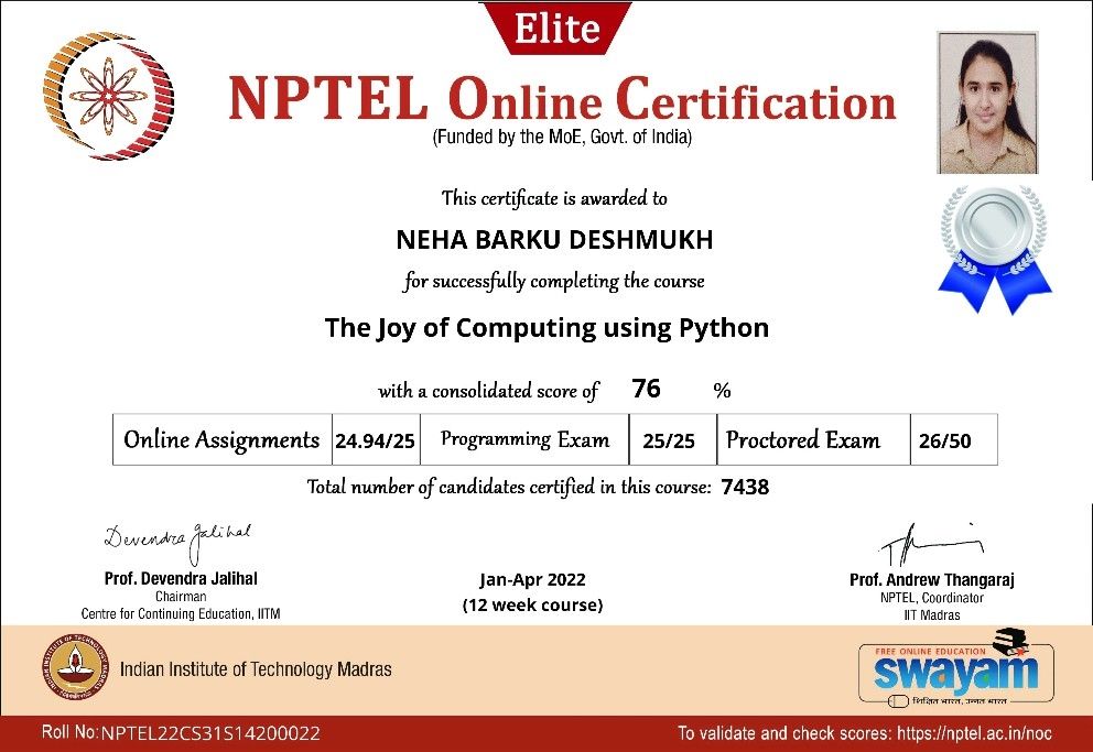Neha Deshmukh on LinkedIn: #python #computing #nptel #iitropar | 12 ... Neha Deshmukh on LinkedIn: #python #computing #nptel #iitropar | 12 ...
