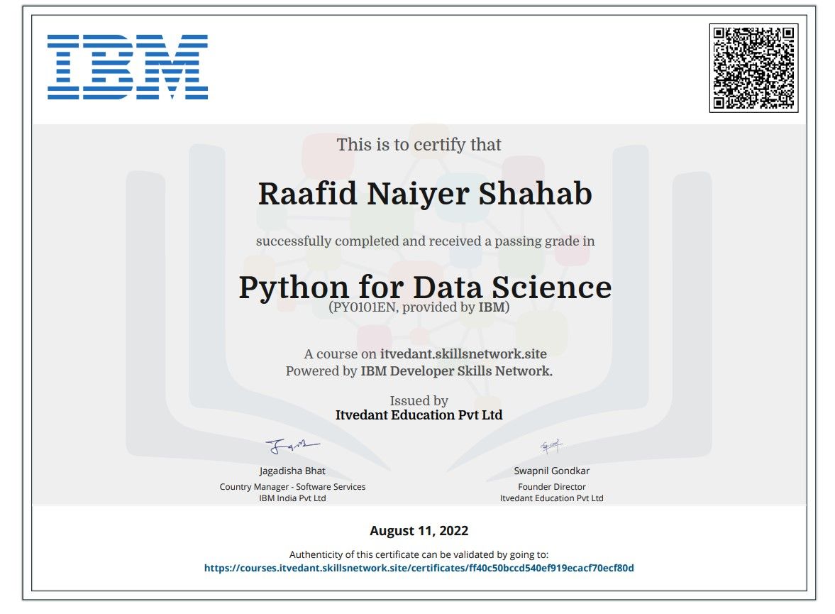 Raafid Shahab on LinkedIn: #datascience #python #ibmindia #machinelearning Raafid Shahab on LinkedIn: #datascience #python #ibmindia #machinelearning