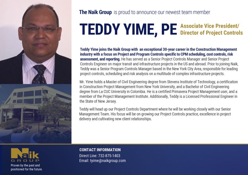 Naik Consulting Group, PC on LinkedIn: We are pleased to welcome Teddy ... Naik Consulting Group, PC on LinkedIn: We are pleased to welcome Teddy ...