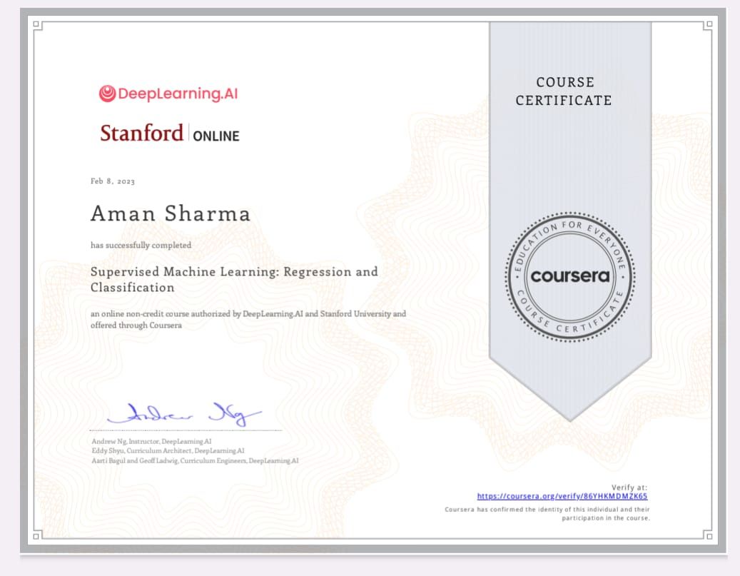 Aman Sharma on LinkedIn: Completed Artificial Intelligence ... Aman Sharma on LinkedIn: Completed Artificial Intelligence ...