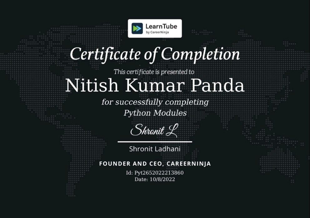 Nitish Kumar Panda on LinkedIn: #python #pythonprogramming #pythoncode Nitish Kumar Panda on LinkedIn: #python #pythonprogramming #pythoncode