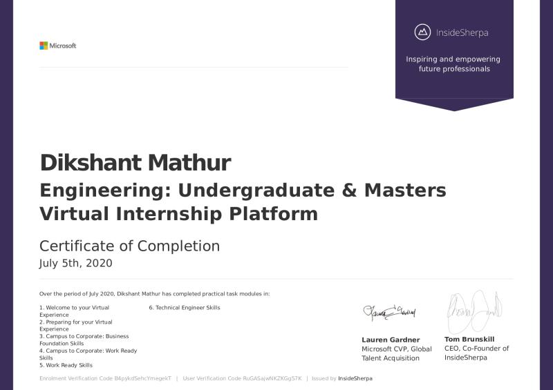 #virtualinternship #insidesherpa #microsoft | Dikshant Mathur #virtualinternship #insidesherpa #microsoft | Dikshant Mathur