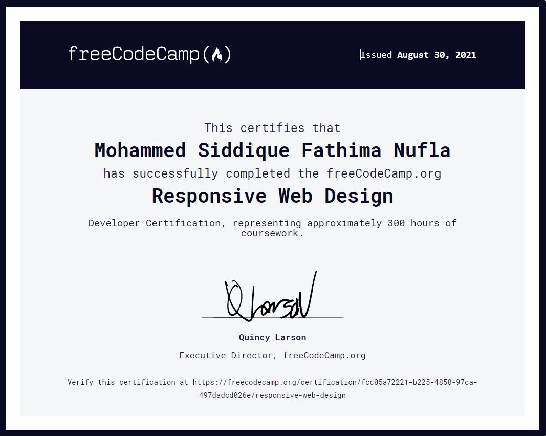 Successfully completed & got my first certification from freecodecamp ... Successfully completed & got my first certification from freecodecamp ...
