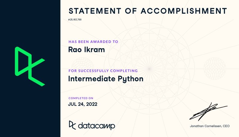 Rao Ikram on LinkedIn: #python #datacamp #pythonlearning #datascience Rao Ikram on LinkedIn: #python #datacamp #pythonlearning #datascience