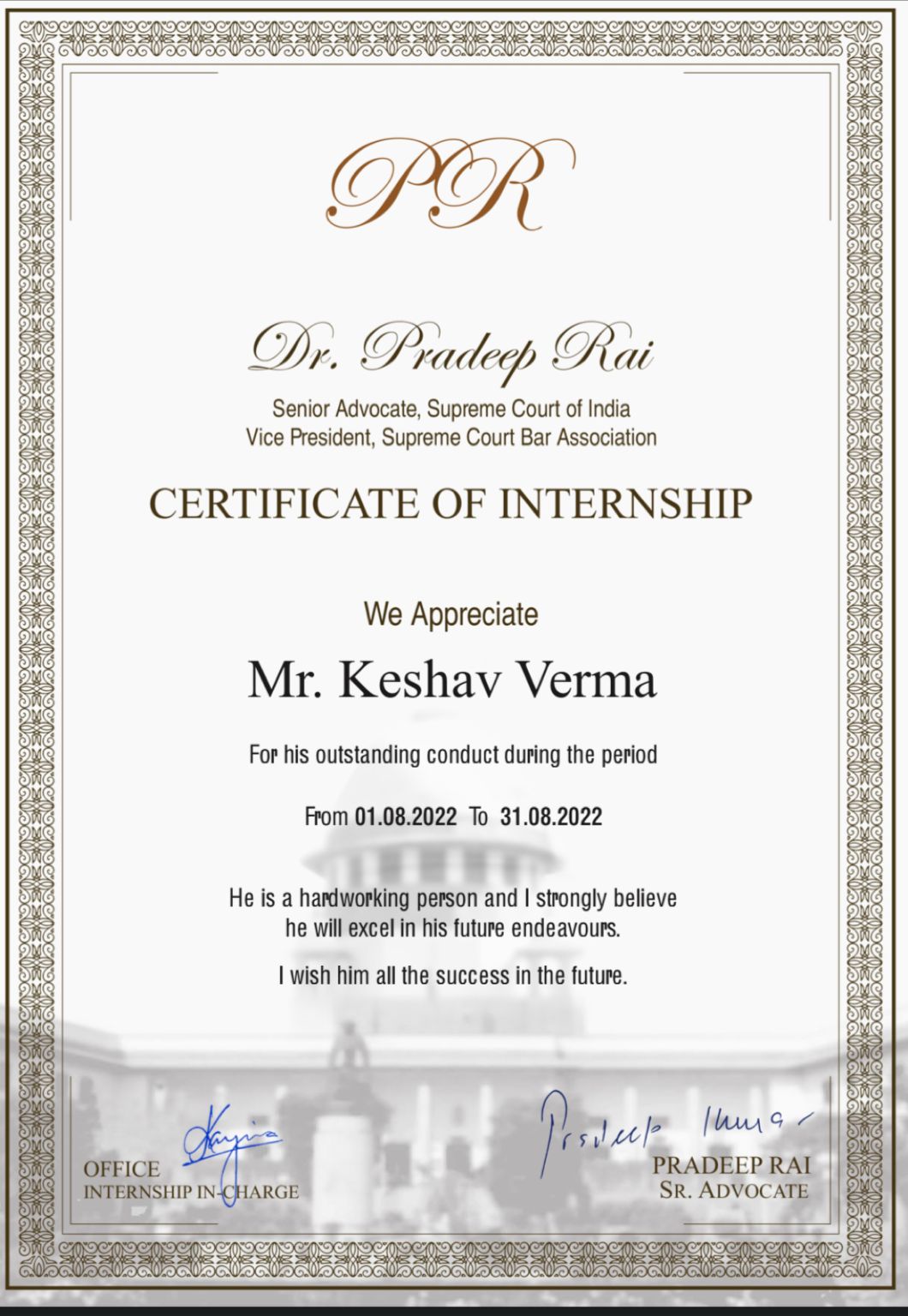 Keshav Verma on LinkedIn: #internship #supremecourt Keshav Verma on LinkedIn: #internship #supremecourt