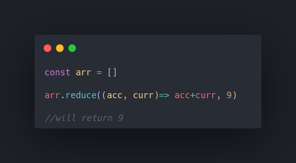 ⚡⚡JavaScript⚡⚡ Reduce method doesn't work on an empty array and if you ... ⚡⚡JavaScript⚡⚡ Reduce method doesn't work on an empty array and if you ...