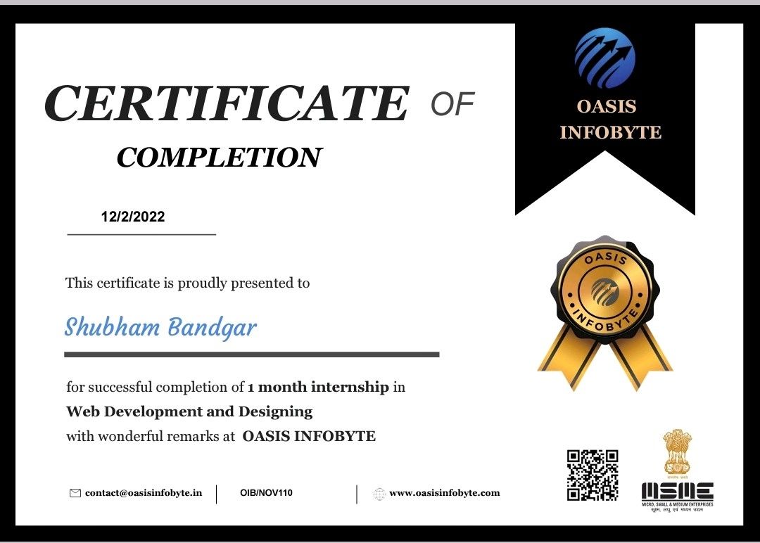 Shubham Bandgar on LinkedIn: #webdevelopmentm #experience #internship # ... Shubham Bandgar on LinkedIn: #webdevelopmentm #experience #internship # ...