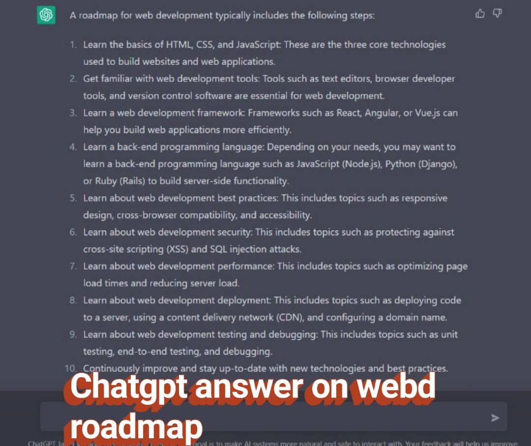Vikas Singh Rajput on LinkedIn: #chatgpt #webdevelopment #roadmap # ... Vikas Singh Rajput on LinkedIn: #chatgpt #webdevelopment #roadmap # ...