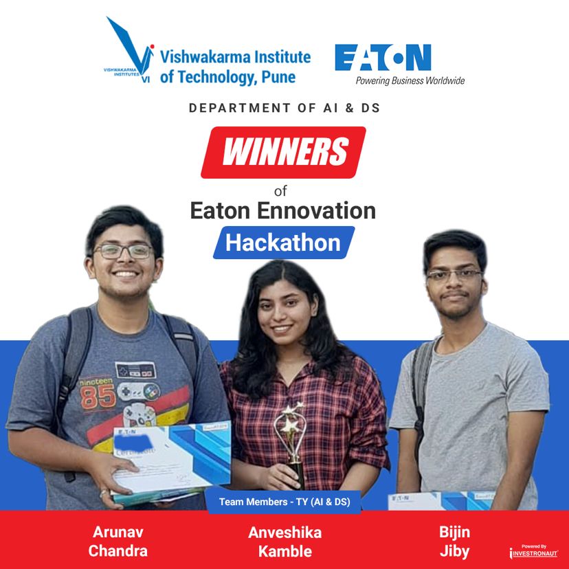 Vishwakarma Institute Of Technology on LinkedIn: #eatonhackathon #ai # ... Vishwakarma Institute Of Technology on LinkedIn: #eatonhackathon #ai # ...