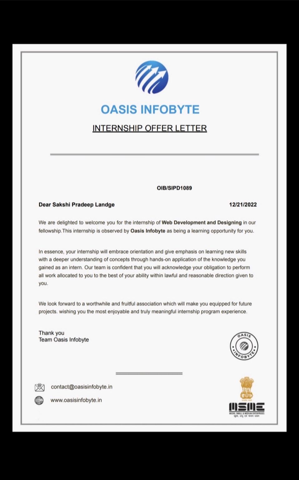#oasisinfobyte #intern #webdevelopment #internshipopportunity | Sakshi ... #oasisinfobyte #intern #webdevelopment #internshipopportunity | Sakshi ...
