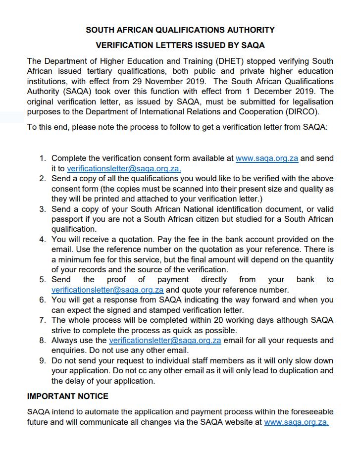 South African Qualifications Authority on LinkedIn: Verification ... South African Qualifications Authority on LinkedIn: Verification ...