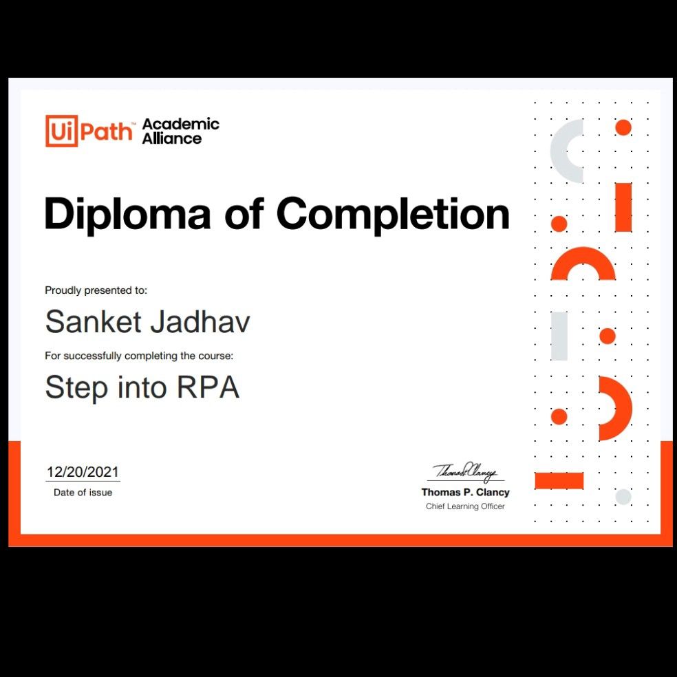 Sanket Jadhav on LinkedIn: #rpaskillathon Sanket Jadhav on LinkedIn: #rpaskillathon