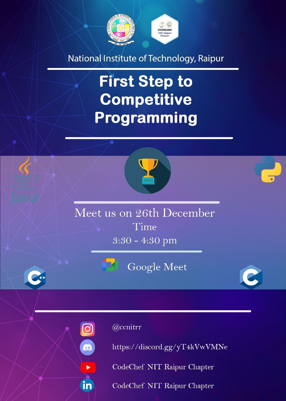 CodeChef NIT Raipur Chapter on LinkedIn: #programming #codechef # ... CodeChef NIT Raipur Chapter on LinkedIn: #programming #codechef # ...