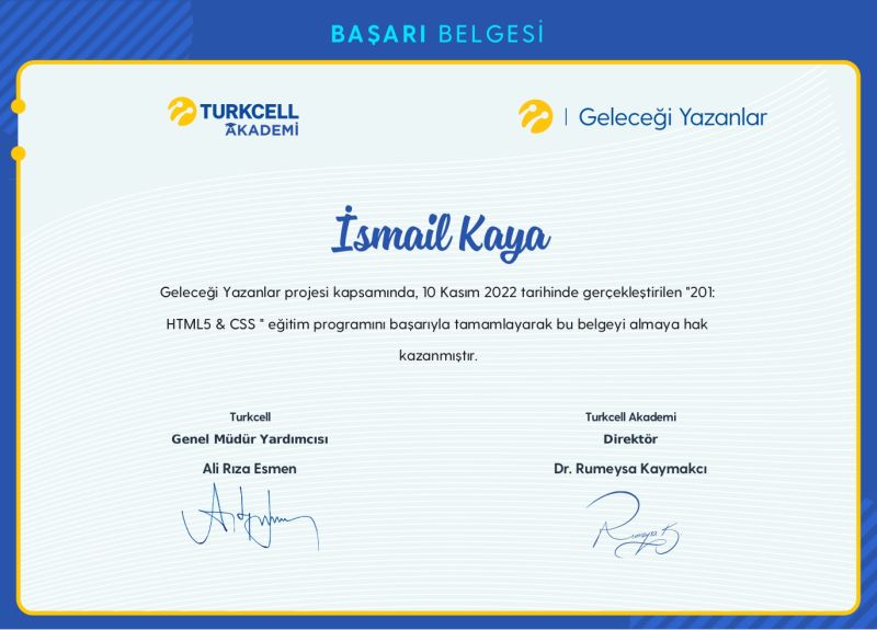 İsmail Kaya LinkedIn‘de: HTML5&CSS Sertifikası İsmail Kaya LinkedIn‘de: HTML5&CSS Sertifikası