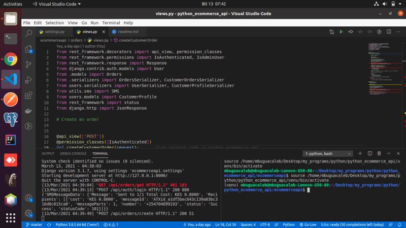 Caleb Mbugua on LinkedIn: #python #django #restapi #morelearning Caleb Mbugua on LinkedIn: #python #django #restapi #morelearning