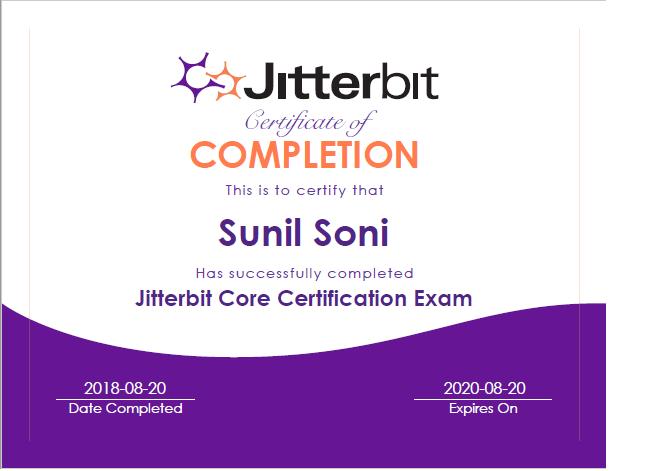 Sunil Soni, MBA on LinkedIn: Obtained second Jitterbit Certification ... Sunil Soni, MBA on LinkedIn: Obtained second Jitterbit Certification ...