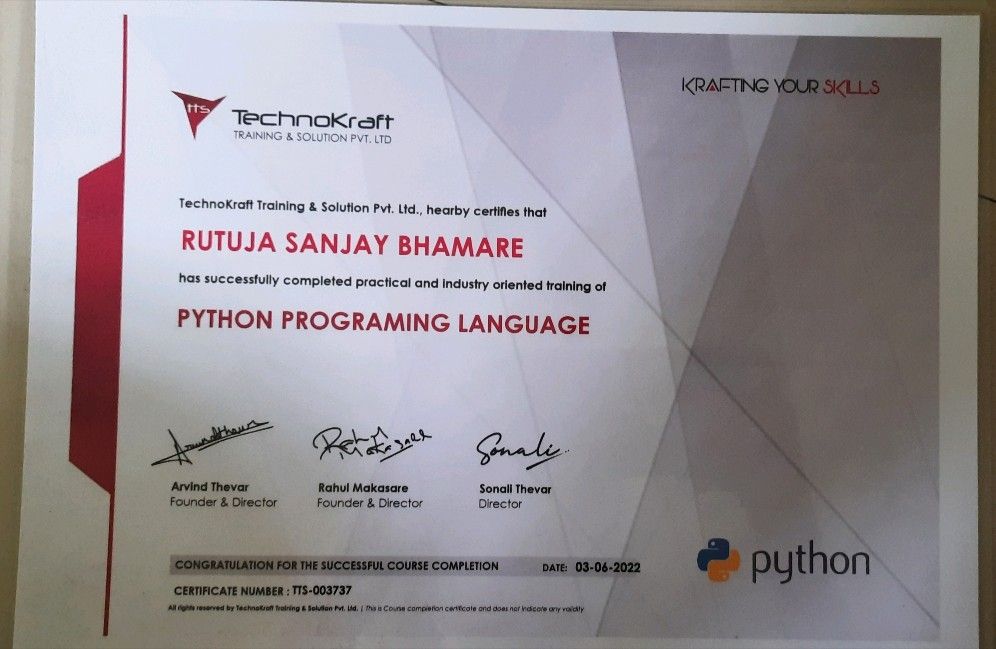 Rutuja Bhamare on LinkedIn: #learning #python Rutuja Bhamare on LinkedIn: #learning #python