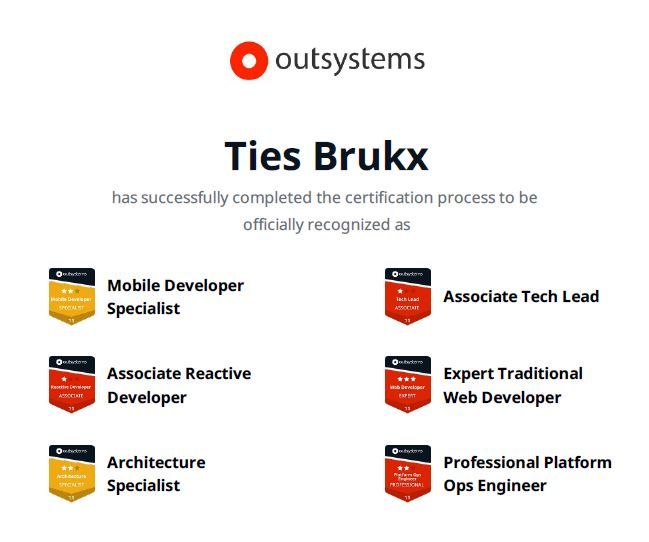 Ties Brukx op LinkedIn: #outsystems #lowcode #certified Ties Brukx op LinkedIn: #outsystems #lowcode #certified