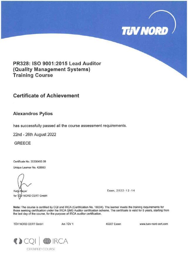 Alexandros Pylios MBA, PRINCE2®, CQI-IRCA, CPD, BEng posted on LinkedIn Alexandros Pylios MBA, PRINCE2®, CQI-IRCA, CPD, BEng posted on LinkedIn