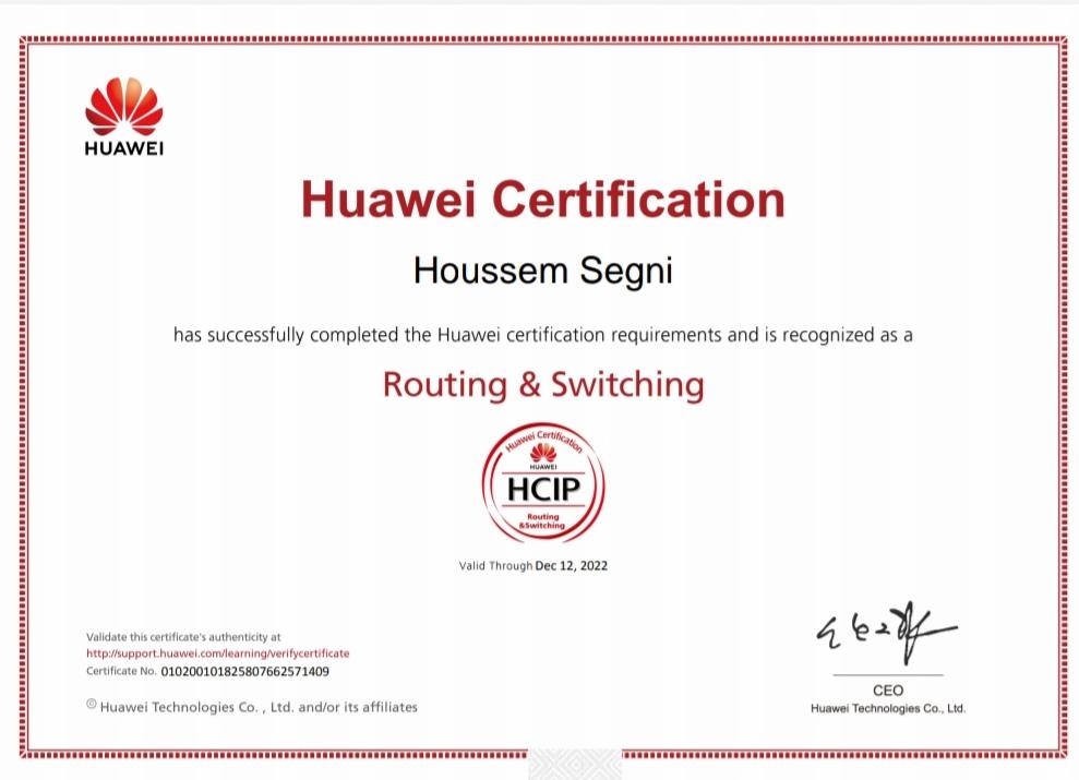 Houssem Segni on LinkedIn: #certification #huawei #hcip | 39 comments Houssem Segni on LinkedIn: #certification #huawei #hcip | 39 comments