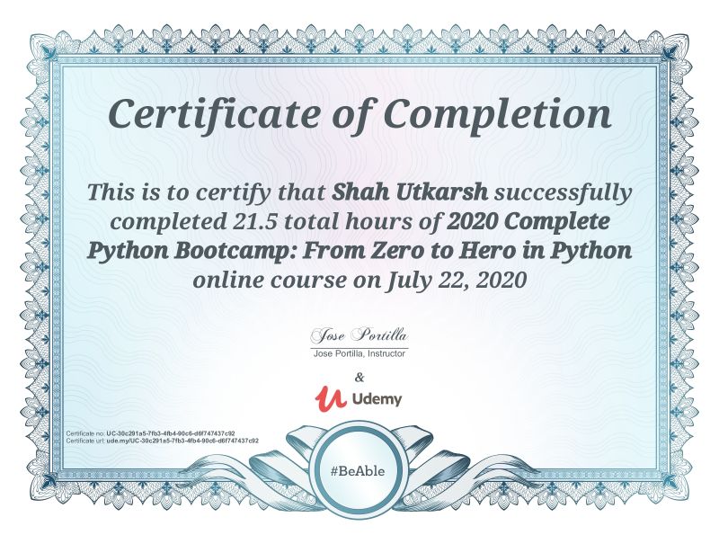 Utkarsh Shah on LinkedIn: #udemy #python Utkarsh Shah on LinkedIn: #udemy #python