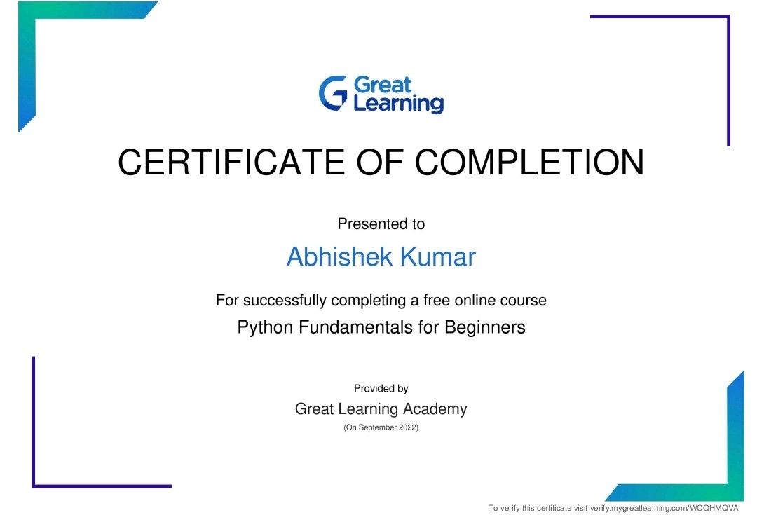 Abhishek kumar on LinkedIn: #pythonprogramming #greatlearning # ... Abhishek kumar on LinkedIn: #pythonprogramming #greatlearning # ...