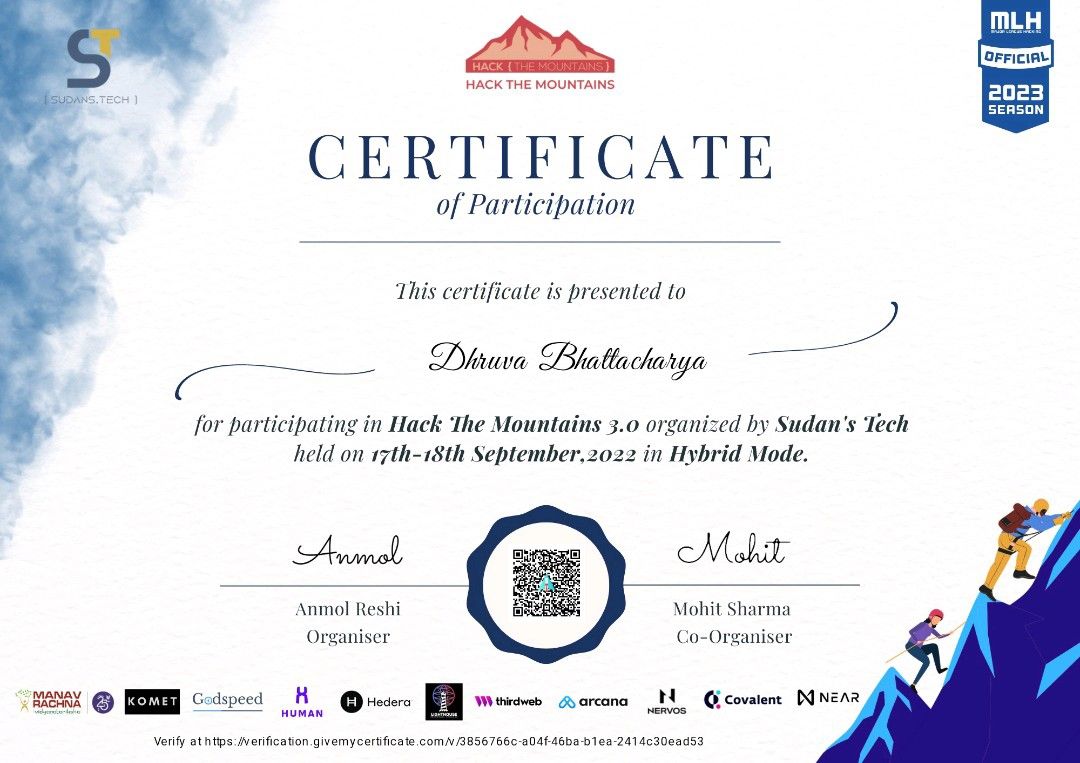 Dhruva Bhattacharya on LinkedIn: #experience #hackathon2022 Dhruva Bhattacharya on LinkedIn: #experience #hackathon2022