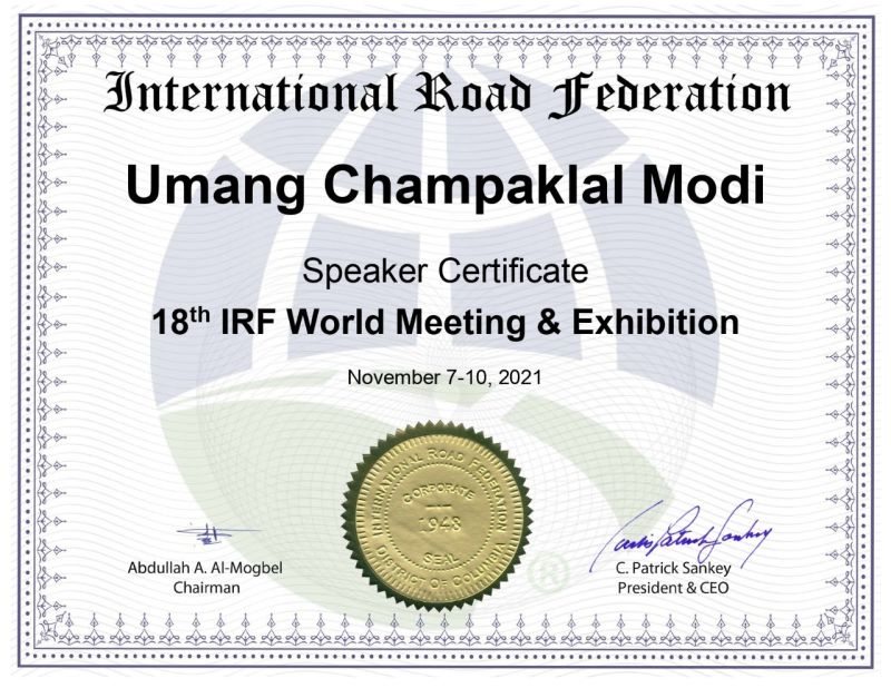 Invited Speaker at 18th IRF World Meeting in Dubai from 7-10 December ... Invited Speaker at 18th IRF World Meeting in Dubai from 7-10 December ...