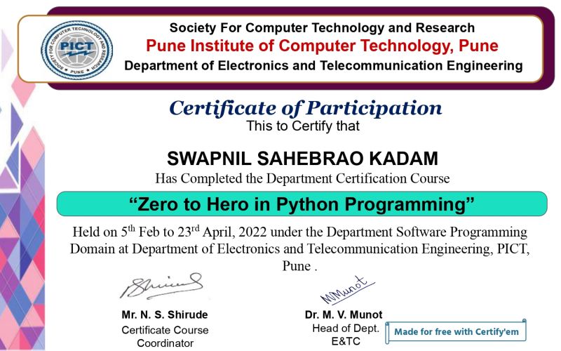 SWAPNIL KADAM on LinkedIn: #python #programming #technology #pune SWAPNIL KADAM on LinkedIn: #python #programming #technology #pune