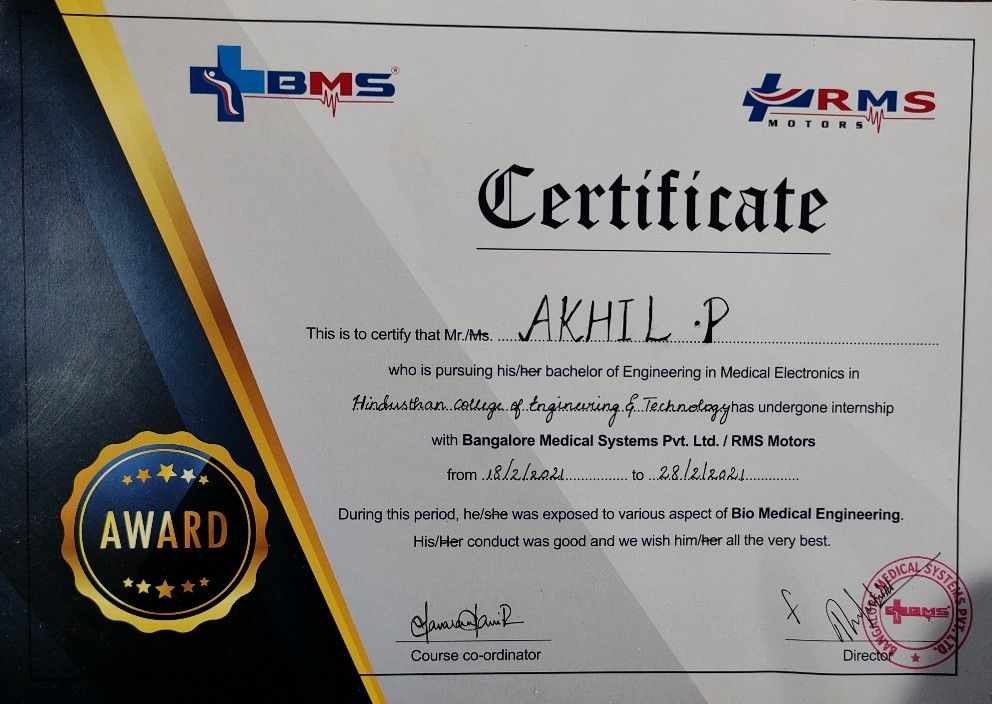 Akhil P on LinkedIn: #engineer #medical #bangalore #internship Akhil P on LinkedIn: #engineer #medical #bangalore #internship
