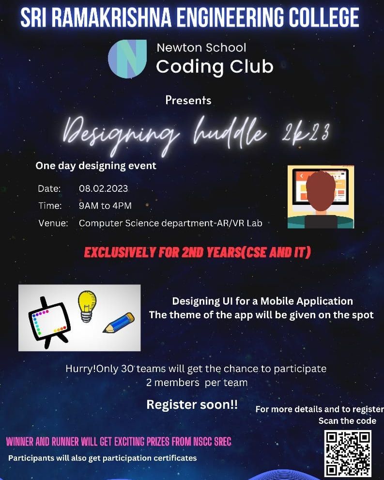Newton School of Coding Club SREC on LinkedIn: DESIGNING HUDDLE 2023 🥳 ... Newton School of Coding Club SREC on LinkedIn: DESIGNING HUDDLE 2023 🥳 ...
