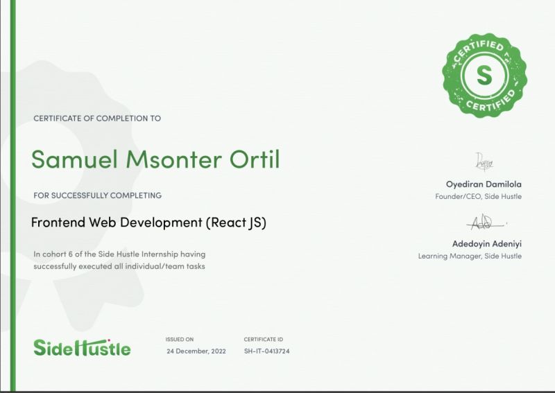 Samuel M. Ortil on LinkedIn: #webdevelopment #frontend #reactjs #sidehustle Samuel M. Ortil on LinkedIn: #webdevelopment #frontend #reactjs #sidehustle