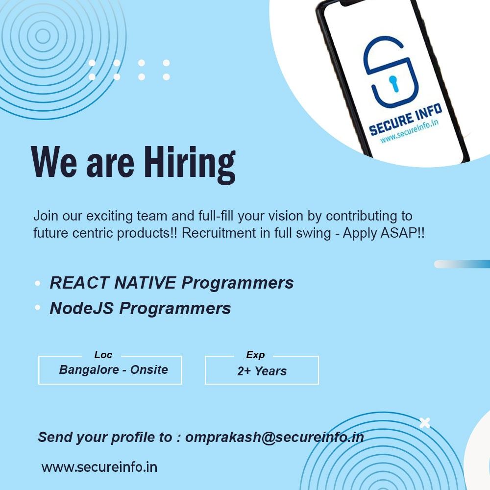 Omprakash Nare on LinkedIn: #hiring #reactjs #reactnative # ... Omprakash Nare on LinkedIn: #hiring #reactjs #reactnative # ...
